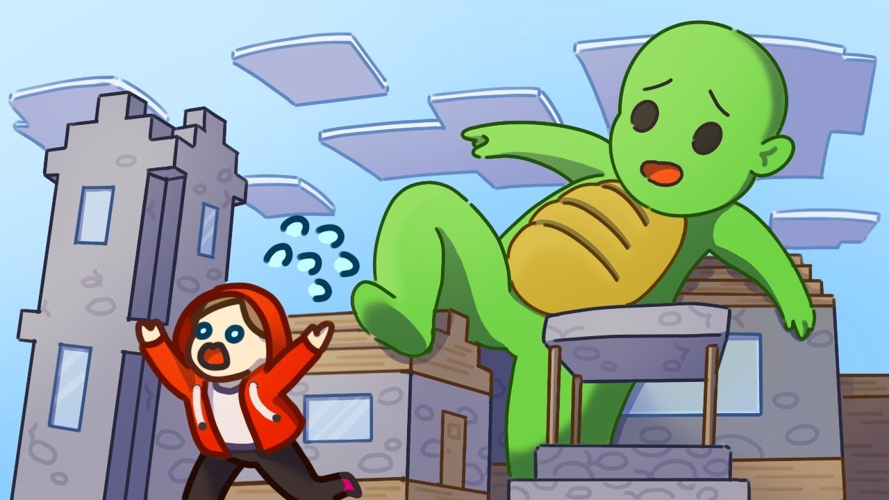 MIKEY Becoma a GIANT in Minecraft Village! Cartoon Animations Maizen ...