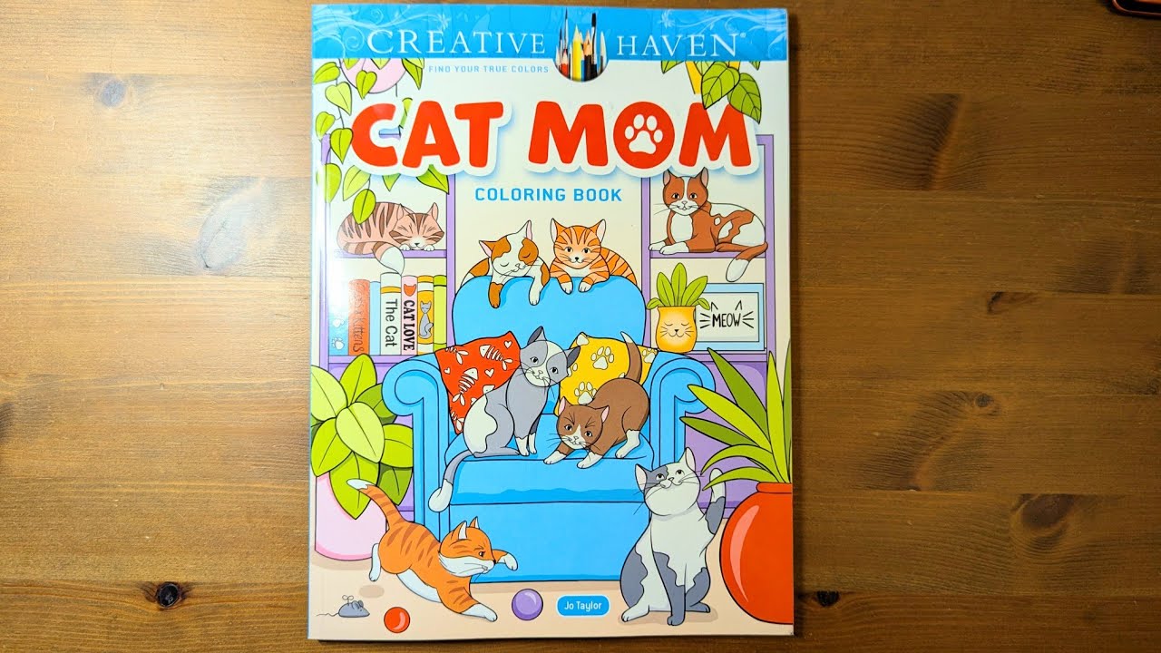 Cat Mom coloring book Creative Haven - YouTube