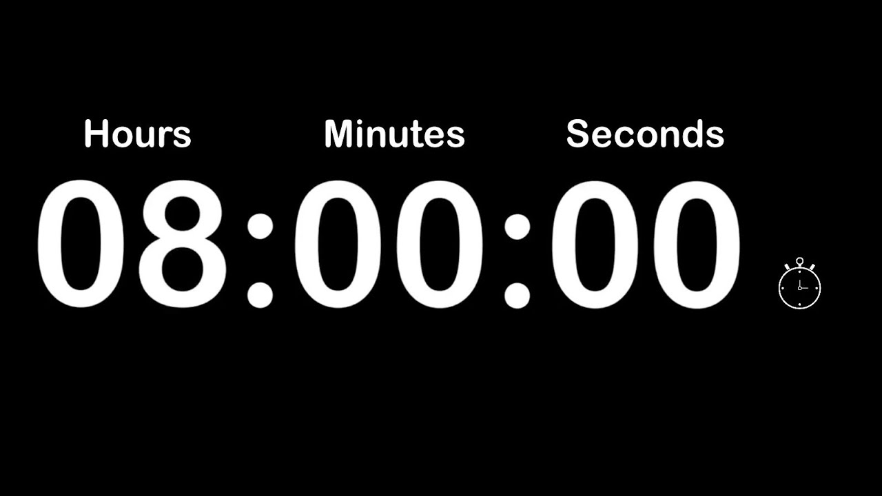 TIMER 8 HOUR - No beeps - No alarm - No sound - YouTube