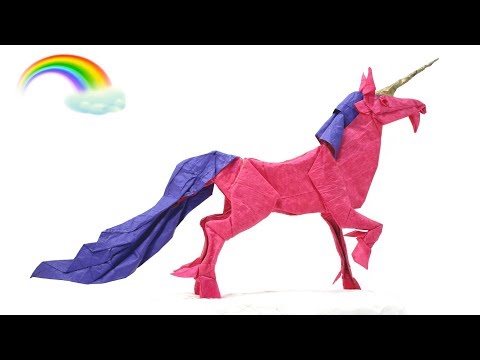ORIGAMI UNICORN TIME LAPSE (Satoshi Kamiya) 折り紙 ユニコーン UNICORNIO