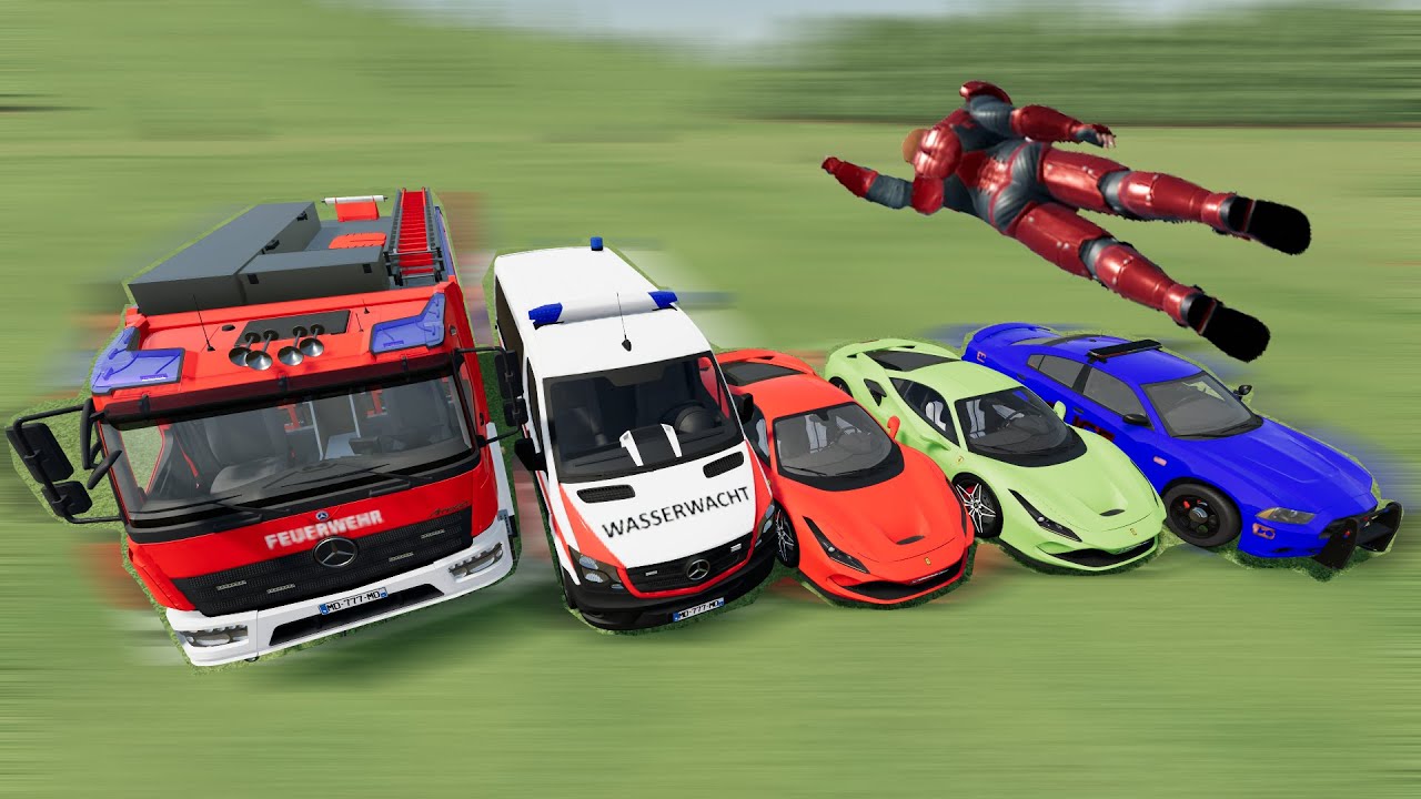 FLYING MAN!! POLICE CAR, MAGİCAL COLORFULL CAR, FUN CAR, POLICE CARS ...