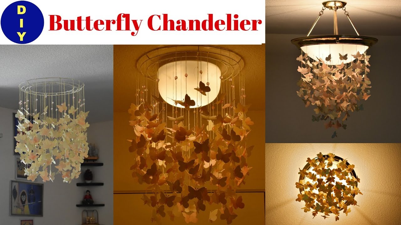 DIY Butterfly Chandelier | Wall Hanging | Home Decor - YouTube