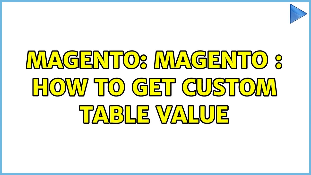Magento: magento : how to get custom table value - YouTube