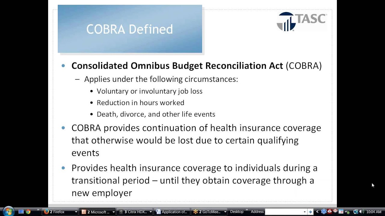 TASC: COBRA & FSA Updates and Solutions - YouTube