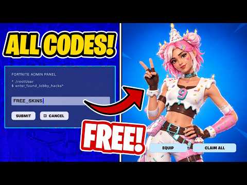 NEW BIRTHDAY ADMIN PANEL FORTNITE CODES! (ALL FREE SKIN LOBBY HACK CODES)