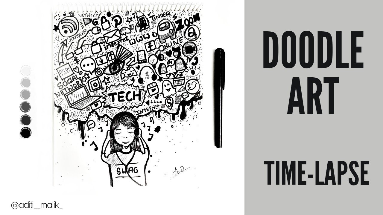 Doodle Art | Time Lapse | Theme: Technology - YouTube