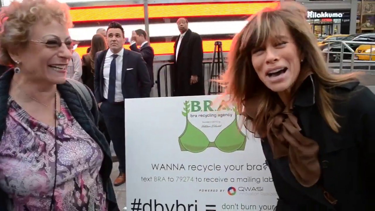 bra recycling: TESTIMONIAL 35 BRAS TO RECYCLE "live" on Times Square ...