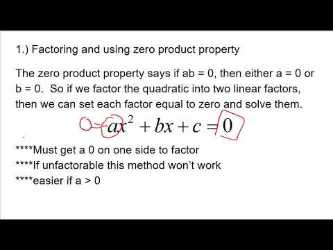 Pre-Calculus: Unit 0 Solving Quadratic Equations Part 1 - YouTube