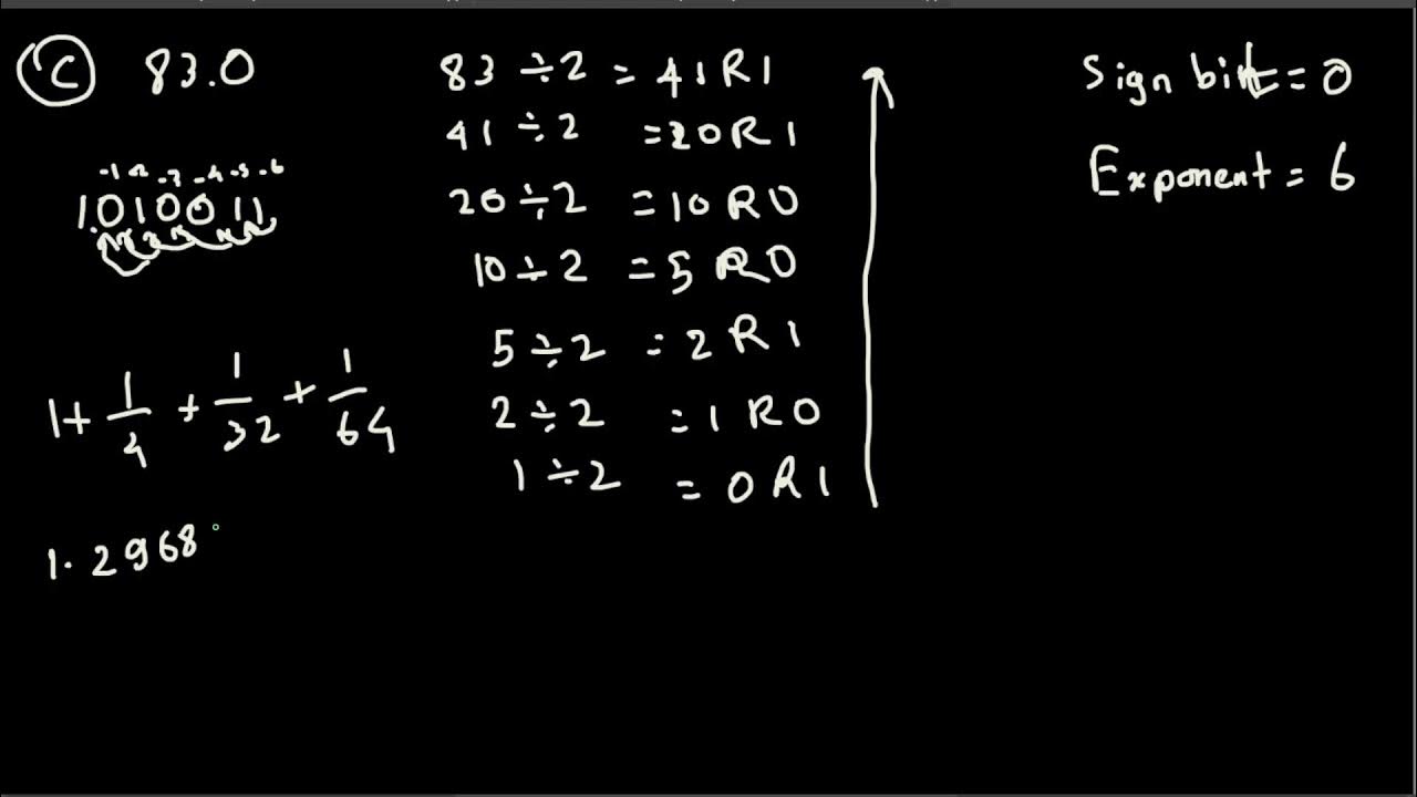 Q7. Determine the floating point sign bit (0 or 1), mantissa (in base ...