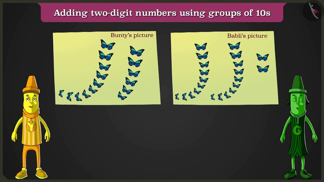 Addition of two digit numbers through grouping | Part 1/3 | English ...