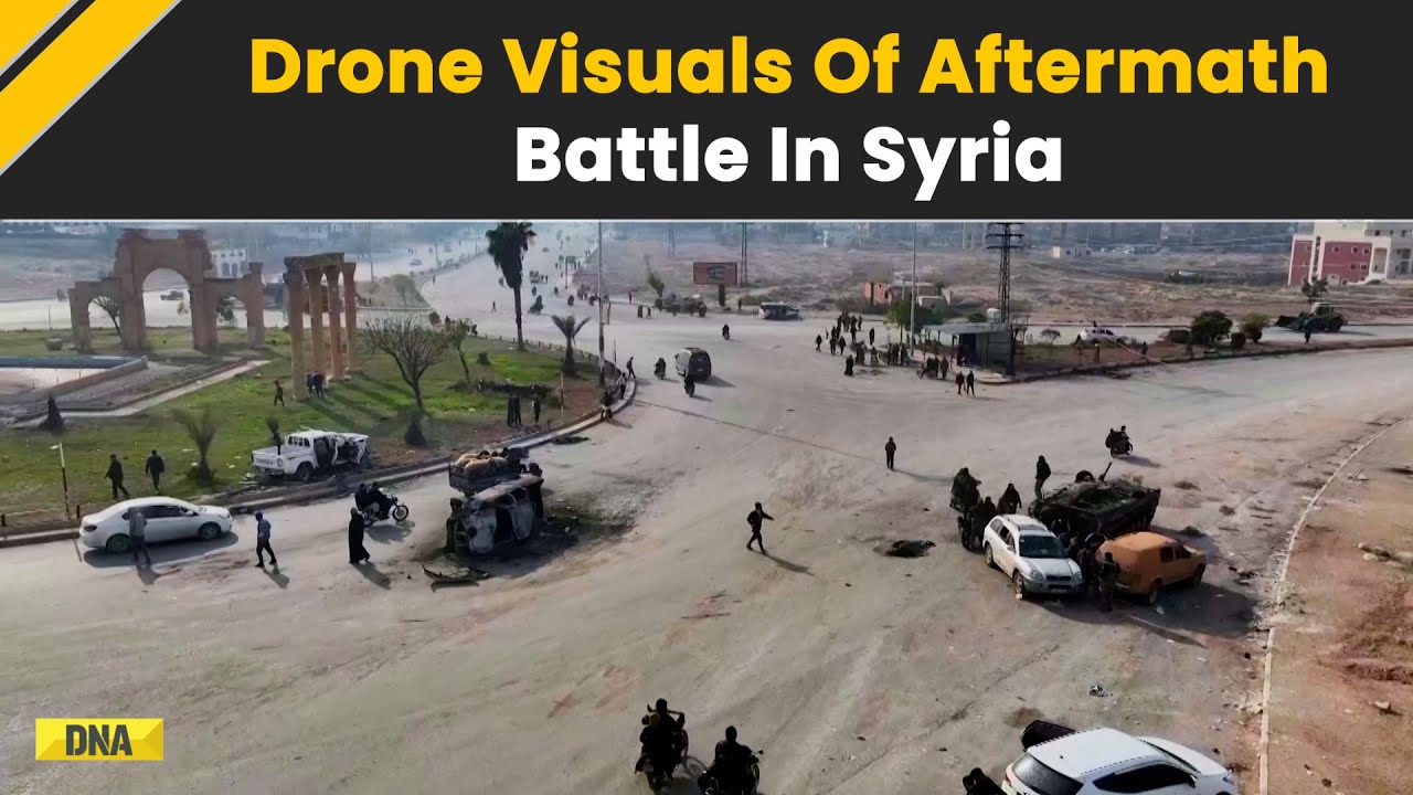 Syria War Video: Drone Footage Shows Remnants of Clashes, Burned Cars ...