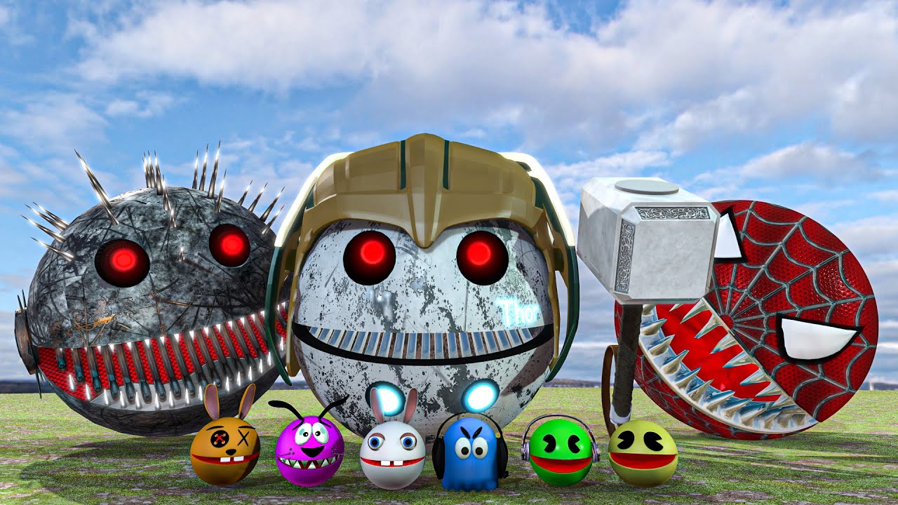 PACMAN & ROBOT PACMAN VS MONSTER ROBOT PACMAN - YouTube