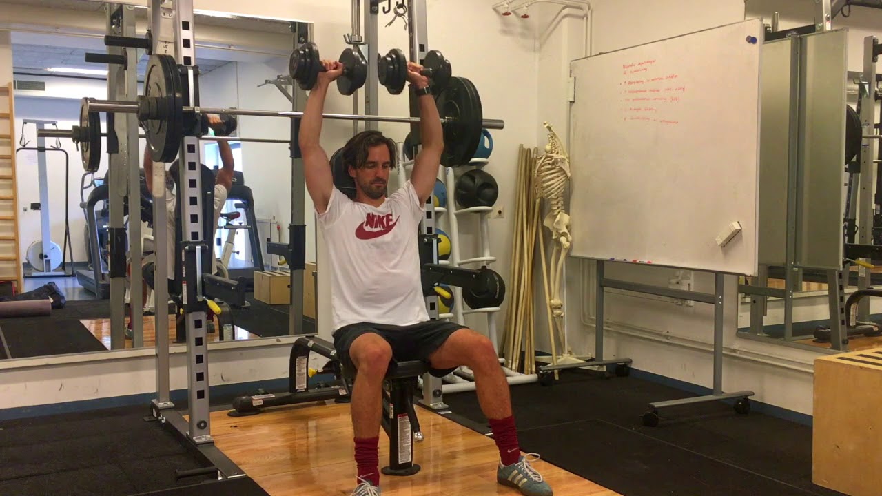 Sittande axelpress hantlar Styrka ÖK - YouTube
