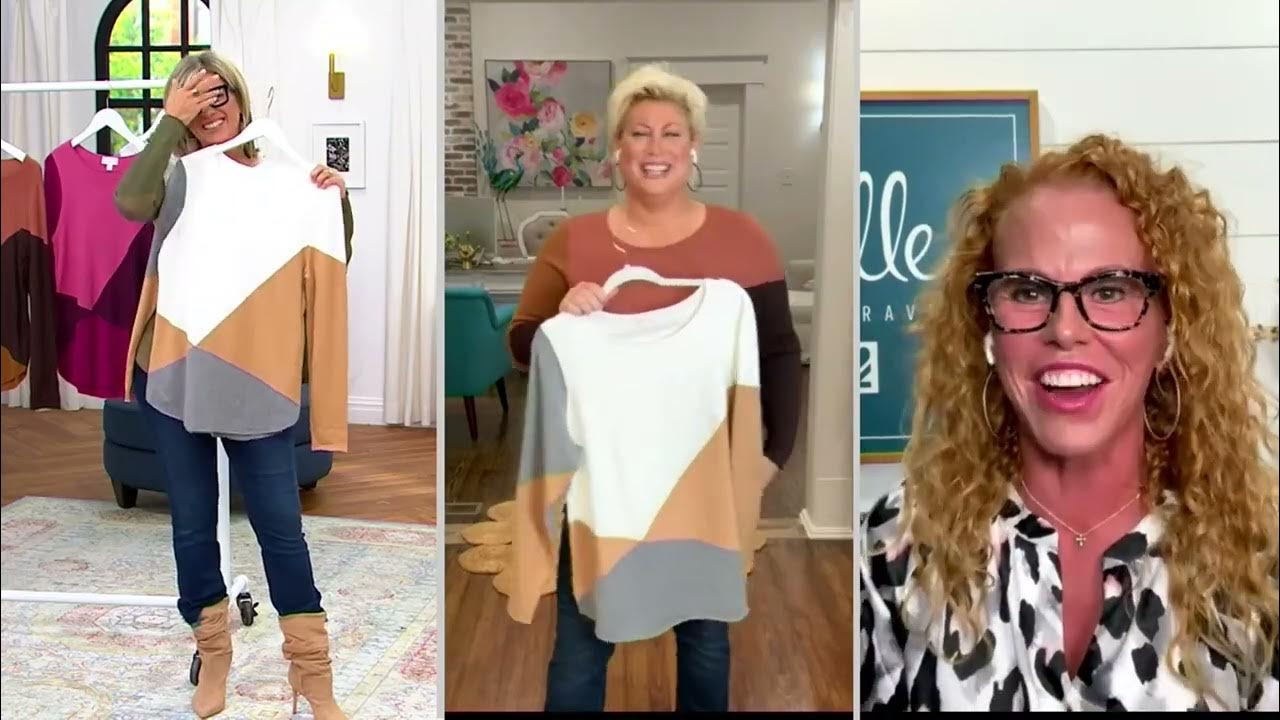 Belle by Kim Gravel Colorblocked Sweater on QVC - YouTube