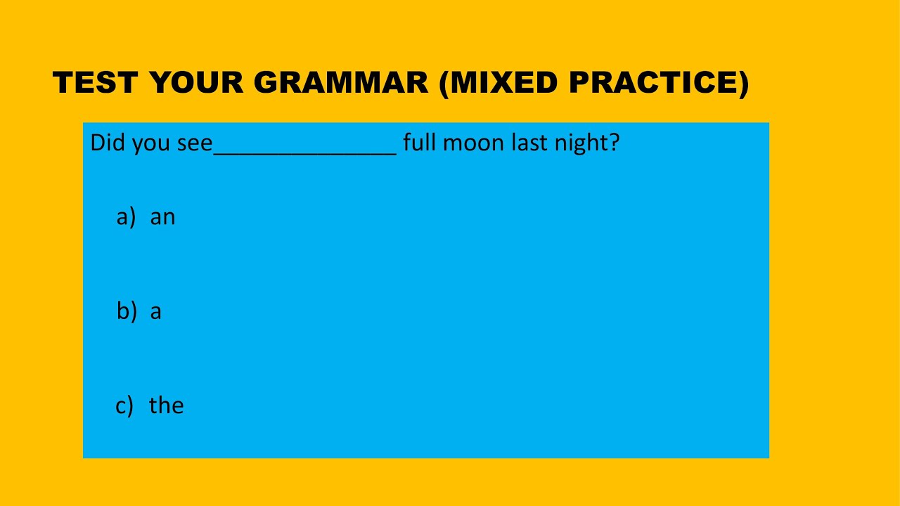 Test your Grammar (mixed practice) quiz - YouTube