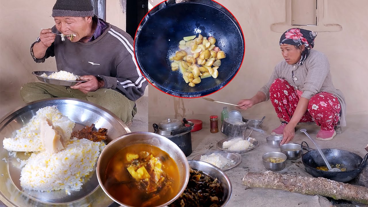 sarmila cooks potato & dry mustard vegetable for husband bhumi || Bhumi ...