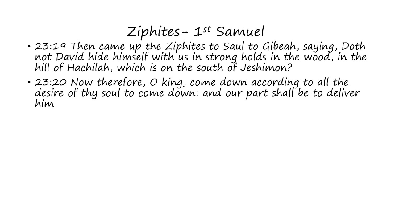 Ziphites: 1st Samuel - YouTube