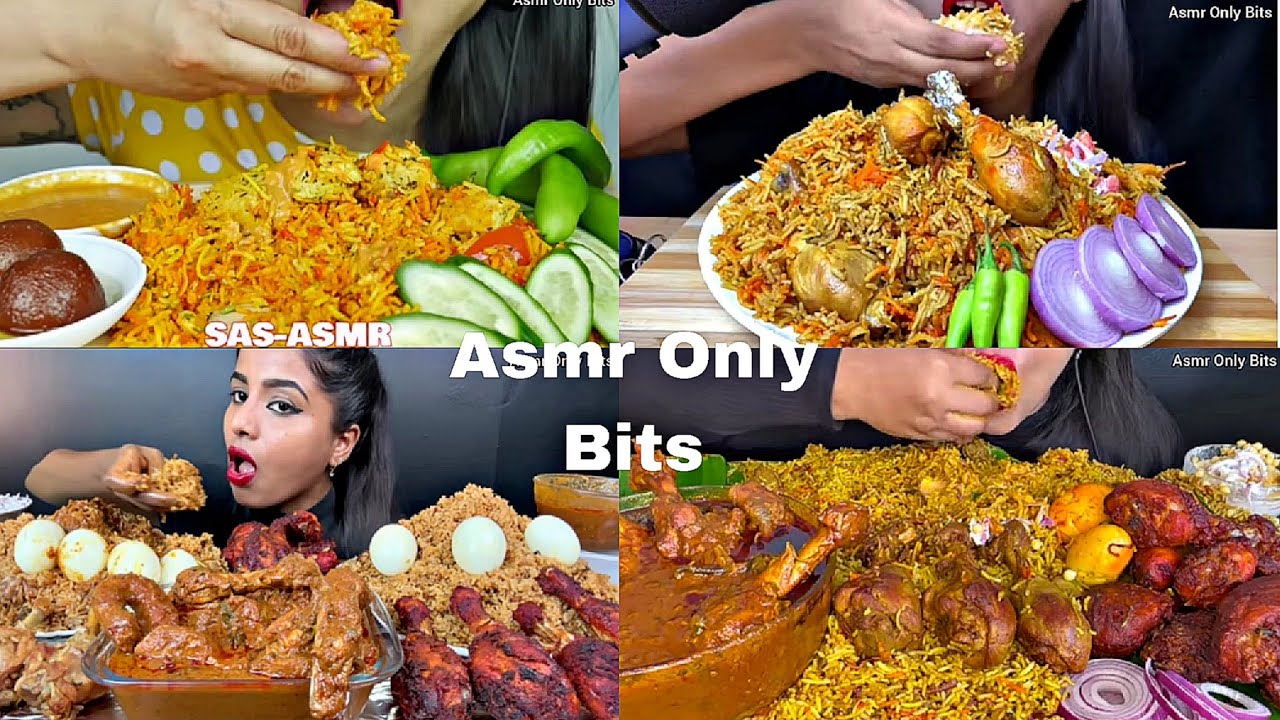 ASMR SPICY CHICKEN BIRYANI//Compilation///no talking///Bites only ...