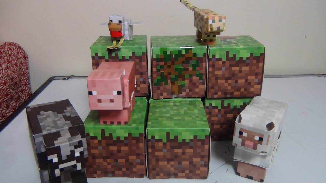 Easy to Build Paper Craft Minecraft Animal Mobs 16701 - YouTube