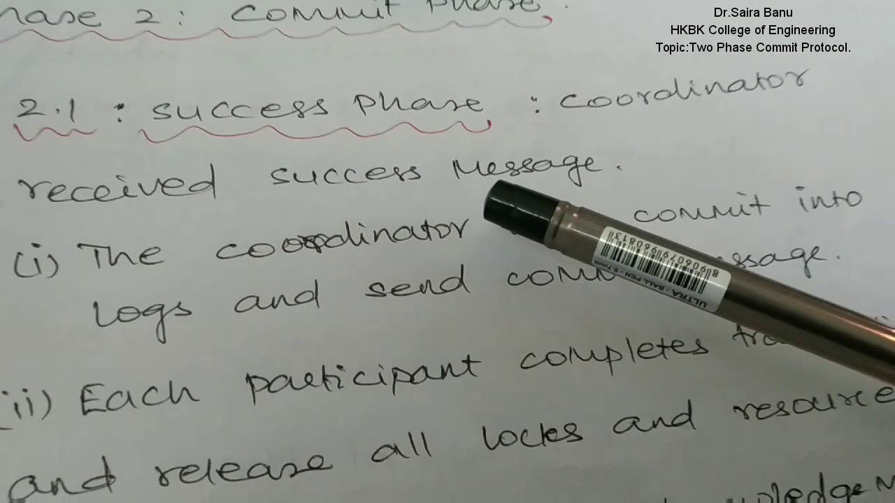 Two Phase Commit protocol in Distributed Transaction. Loaded on May 2020 - YouTube