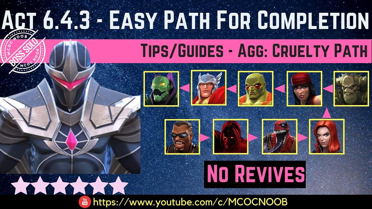 MCOC: Act 6.4.3 - Easy Path For Completion - Tips/Guide - No Revives ...