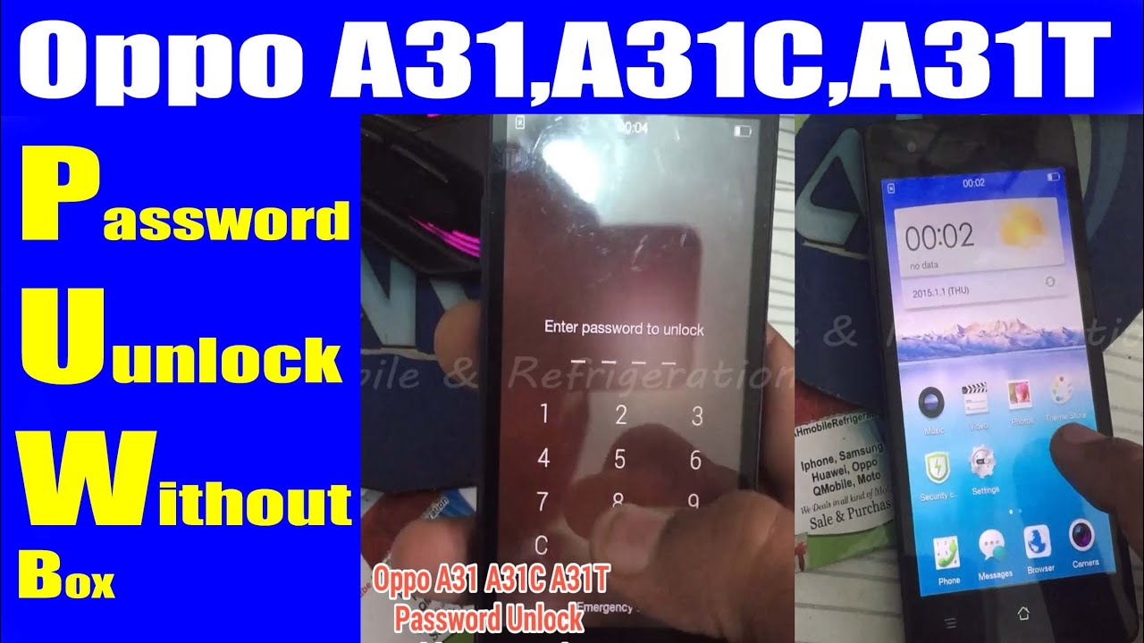 Oppo A31 A31C A31T Password Pattern Unlock Hard Reset with MCT Without ...