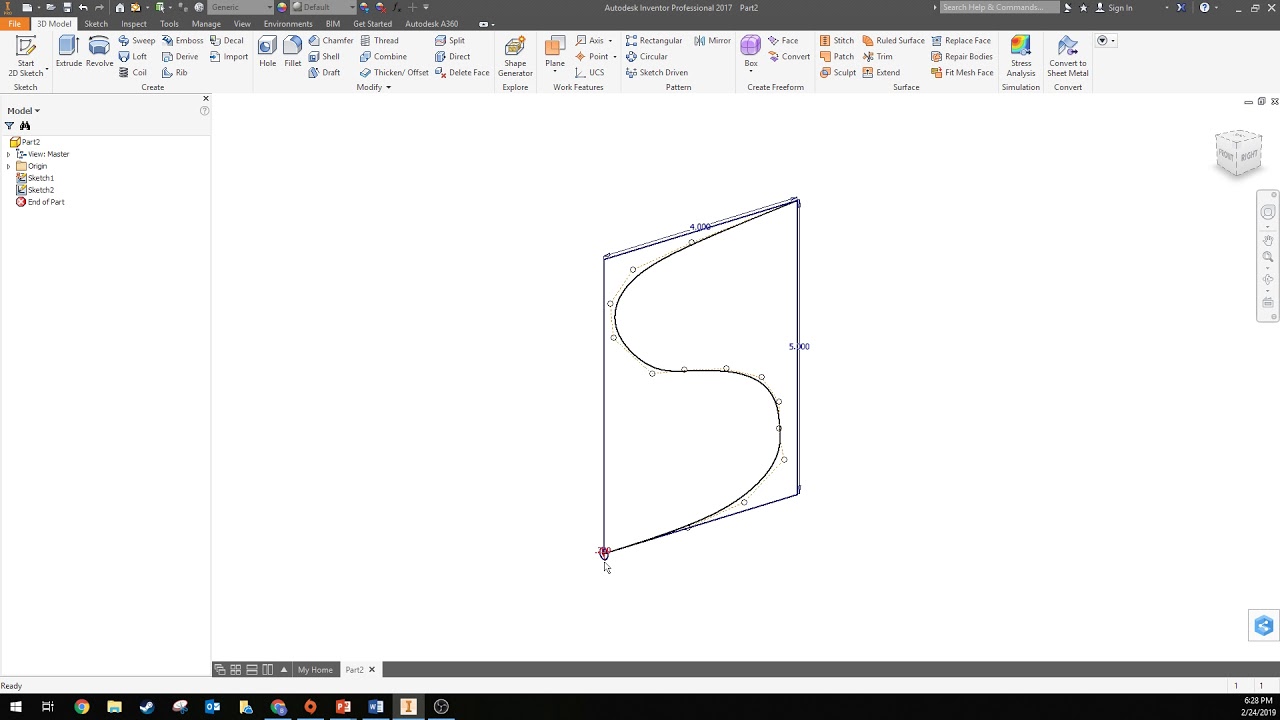 Sweep in Inventor - YouTube
