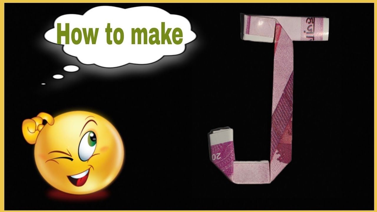 money origami alphabet letter J 🤑. origami alphabet 'J' - YouTube