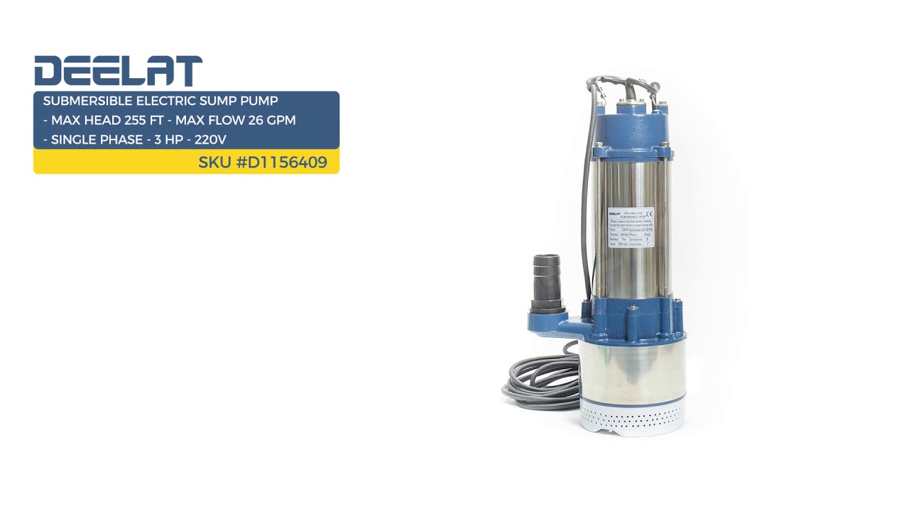 Submersible Electric Sump Pump - 220V SKU #D1156409 - YouTube