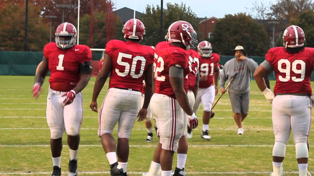 Alabama Defensive Line Drills: Auburn Week 11/25/14 - YouTube