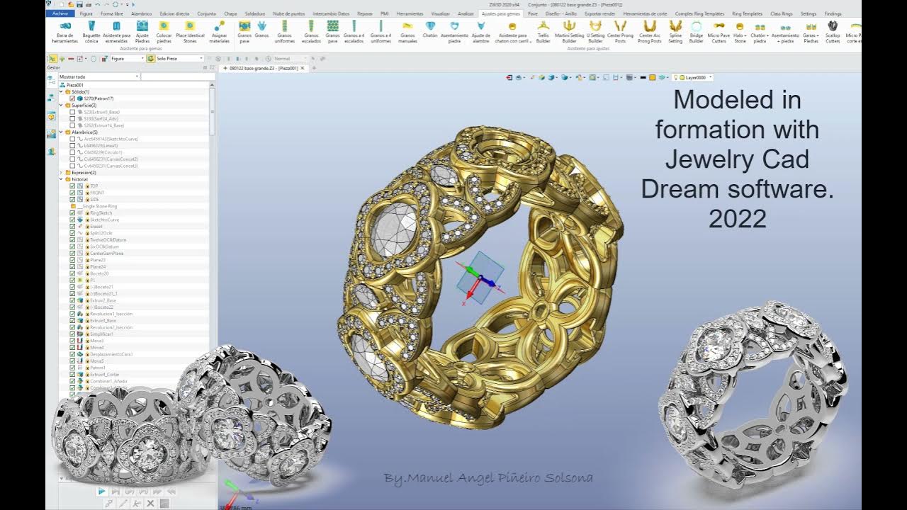Modeling with Jewelry Cad Dream Software (Zw3d) - YouTube
