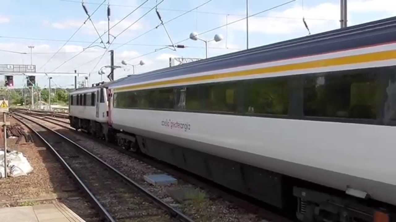 Abellio Greater Anglia Class 90 Departing Norwich (15/5/15) - YouTube