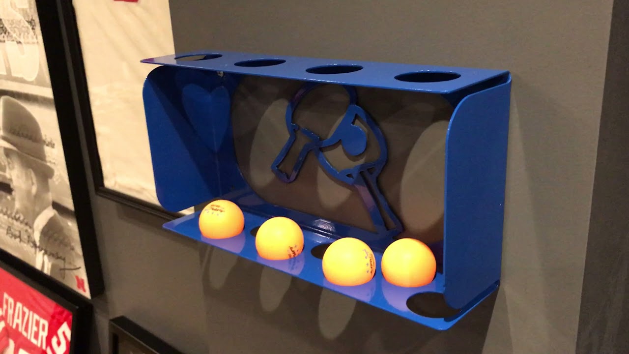 Ping Pong storage wall rack - YouTube