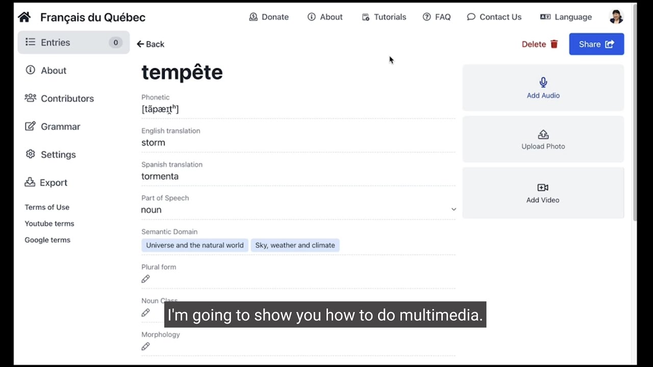 Tutorial 2 - How to Add and Edit Entries in a Living Dictionary - YouTube