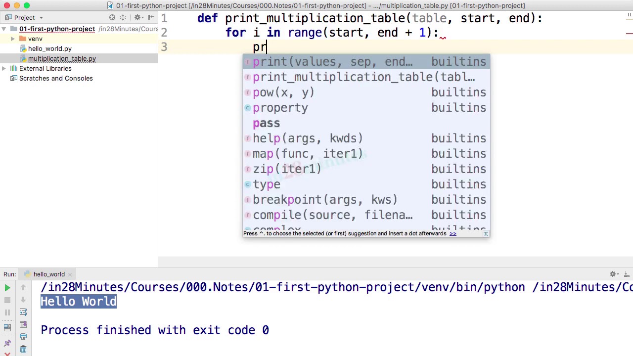 video5 3 Step 03 Execise Write Multiplication Table Method with PyCharm ...