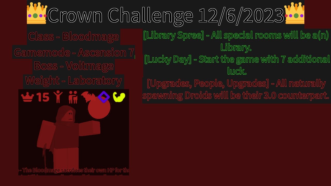 Crown Challenge 12/6/2023 - Randomly Generated Droids - YouTube