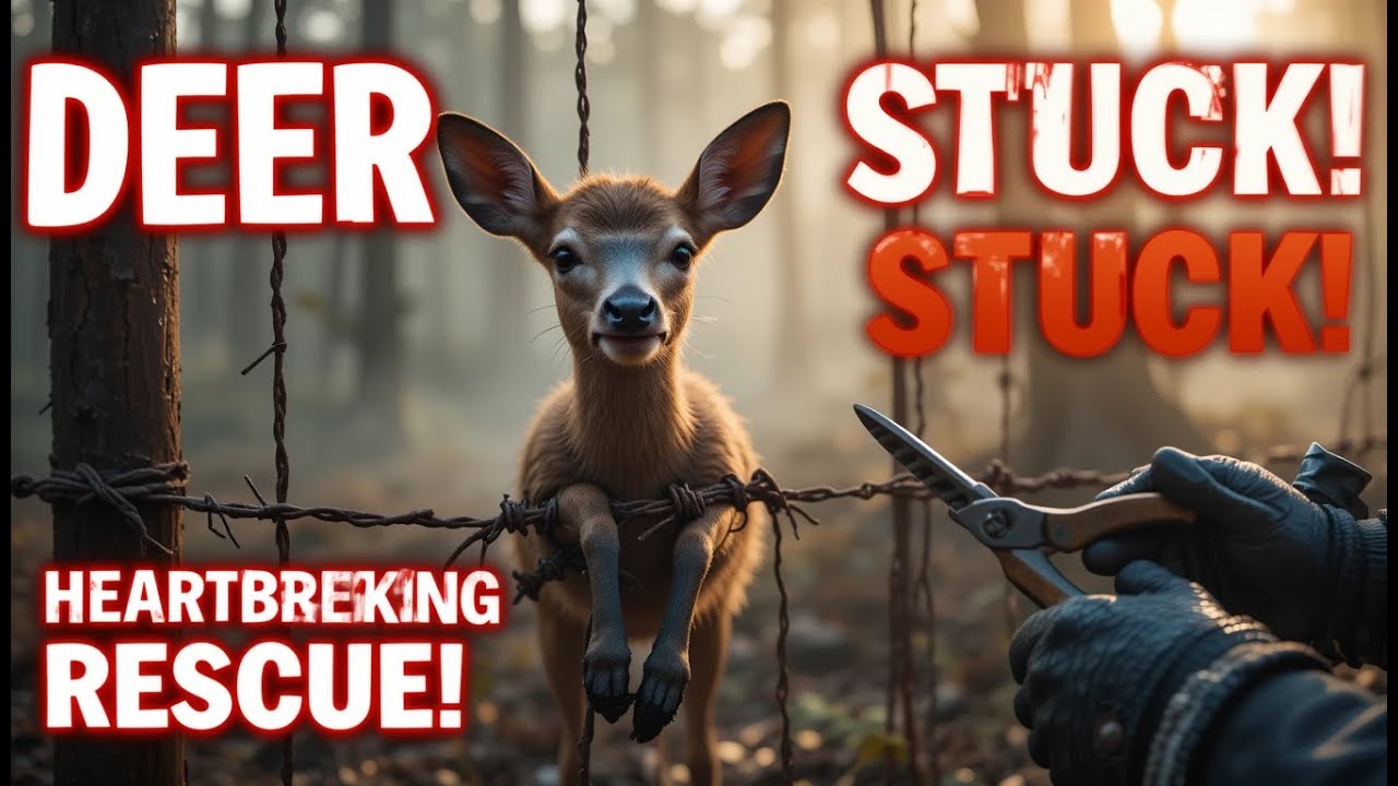 Helpless Deer Stuck in Fence – Shocking Rescue! 😨 - YouTube
