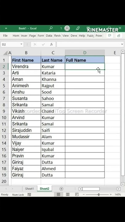 How to Combine First and Last Names in Excel #exceltips #shorts #excel #excelshorts #concatenate ...