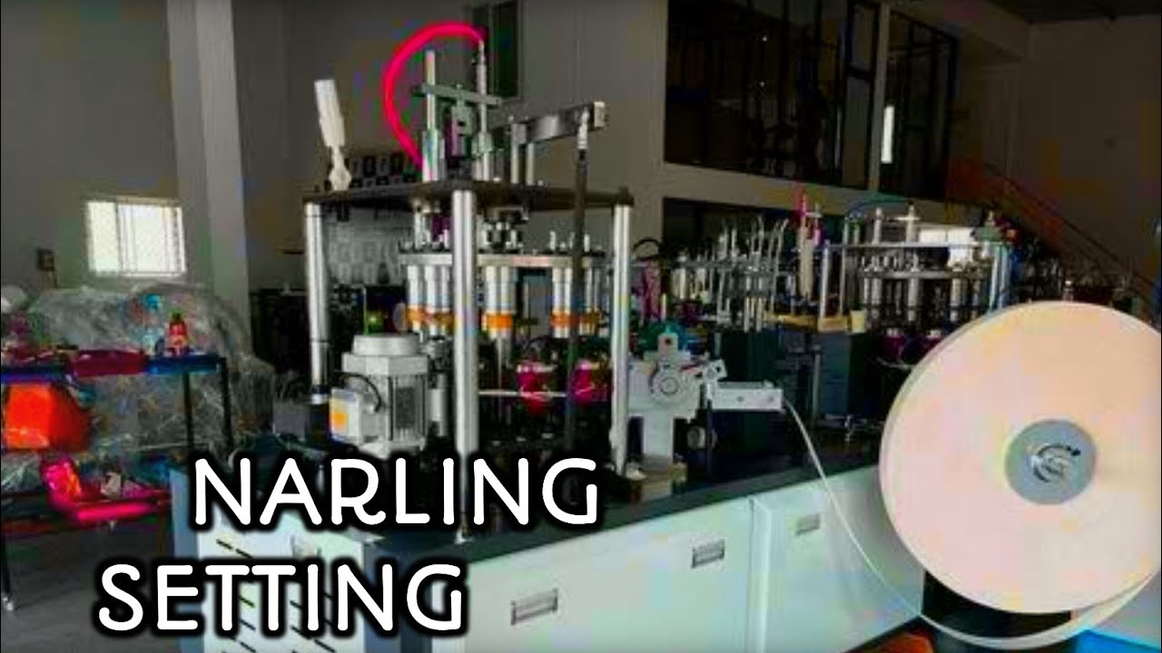 paper cup machine narling setting video - YouTube