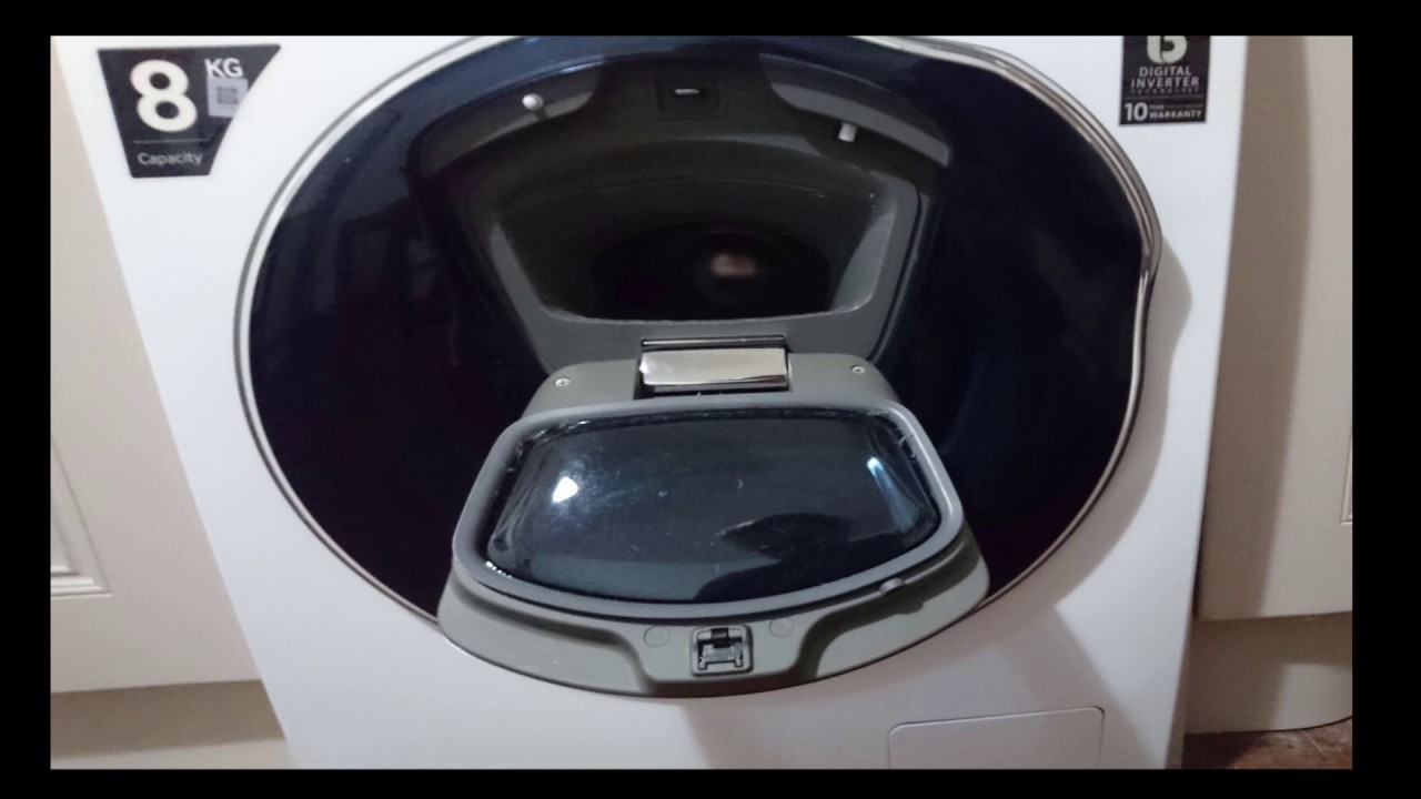 SAMSUNG ADD WASH WASHER DRYER WD80K5410OW - REVIEW - YouTube