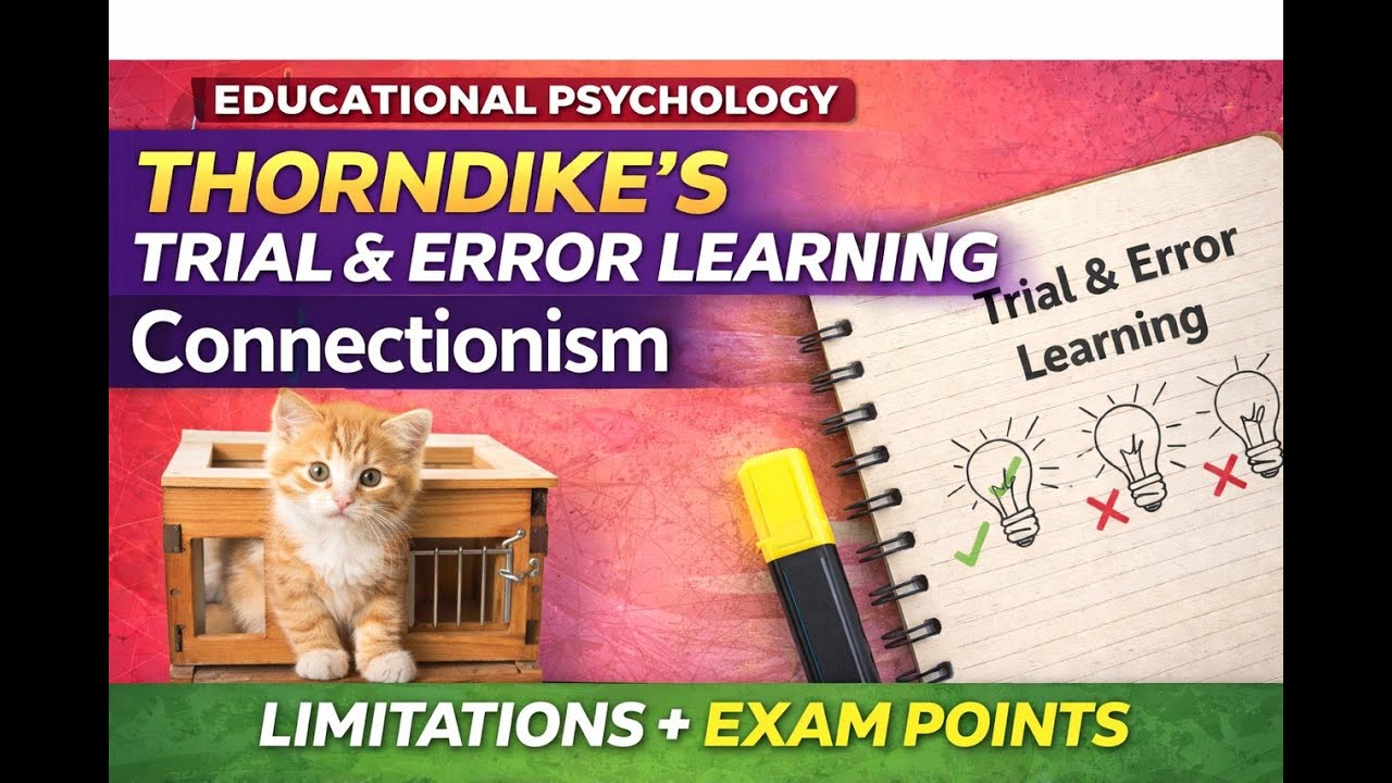 Thorndike’s Trial and Error Learning | Laws of Learning | B.Ed ...