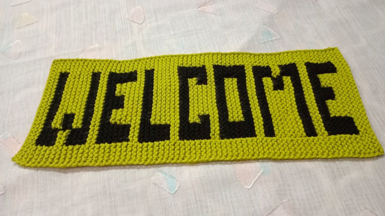 Welcome Doormat Two colour | Beautiful knitting Doormat #115 - YouTube