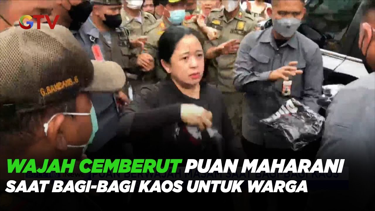 VIRAL! Wajah Cemberut Puan Maharani Saat Bagikan Kaos Untuk Masyarakat ...