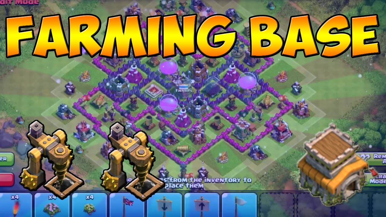 Clash of Clans - Town Hall 8 Farming Base W/ 2 Dark Elixir Drills ...