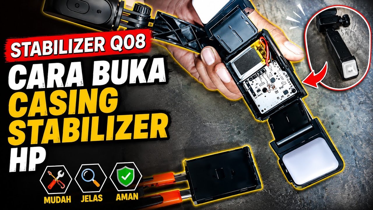 cara buka casing gimbal stabilizer hp tipe Q08 - YouTube