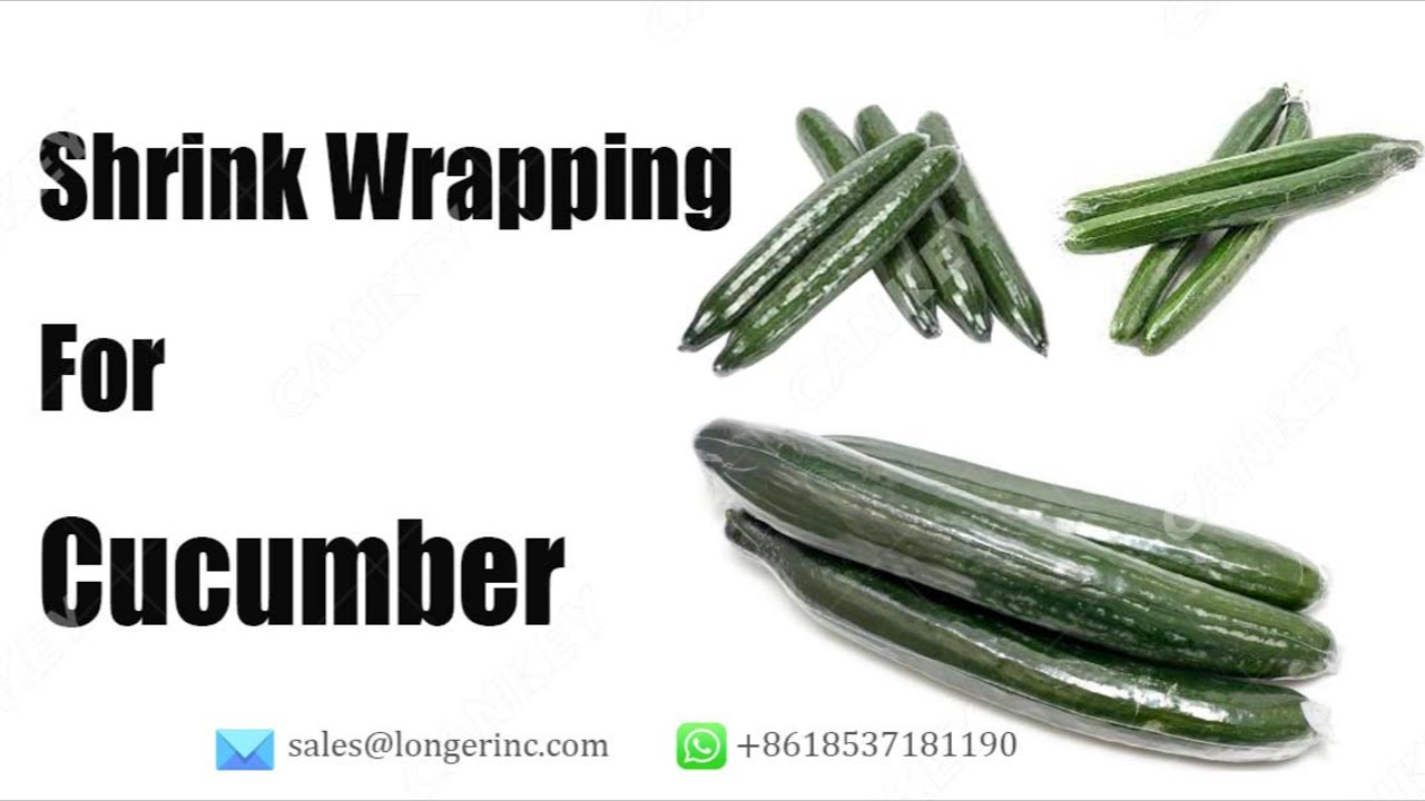 Shrink Wrapping for Cucumber. Automatic Heat Shrink Wrap Packaging ...