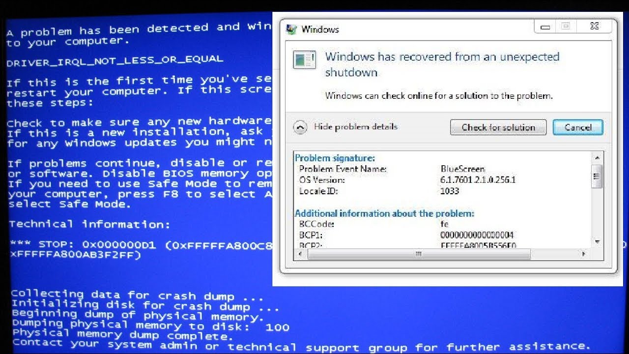 Blue screen problem solution windows 7 - YouTube