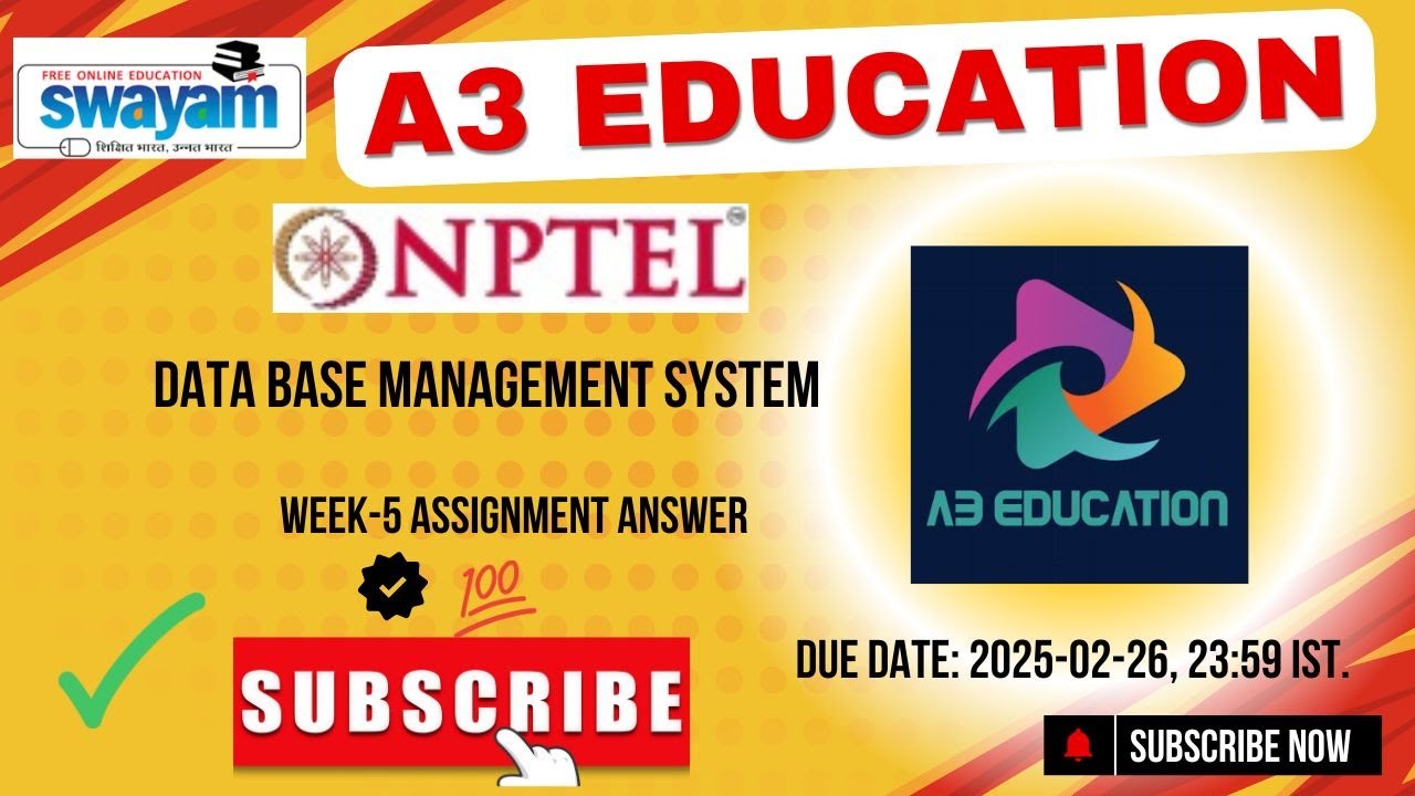 Nptel Database Management System Dbms Week 5 Assignment 5 Answers