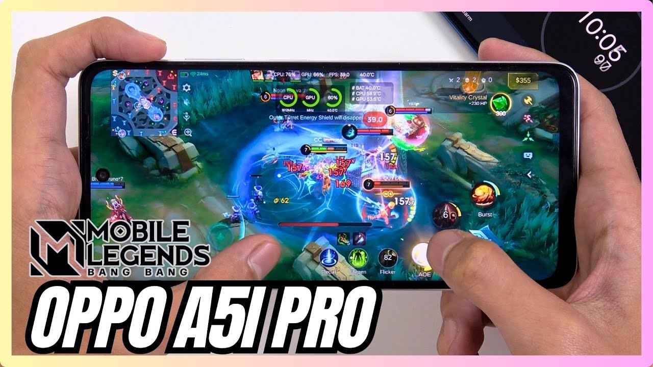 Oppo A5i Pro Mobile Legends Gaming test MLBB | Snapdragon 6s Gen 1, 90 ...