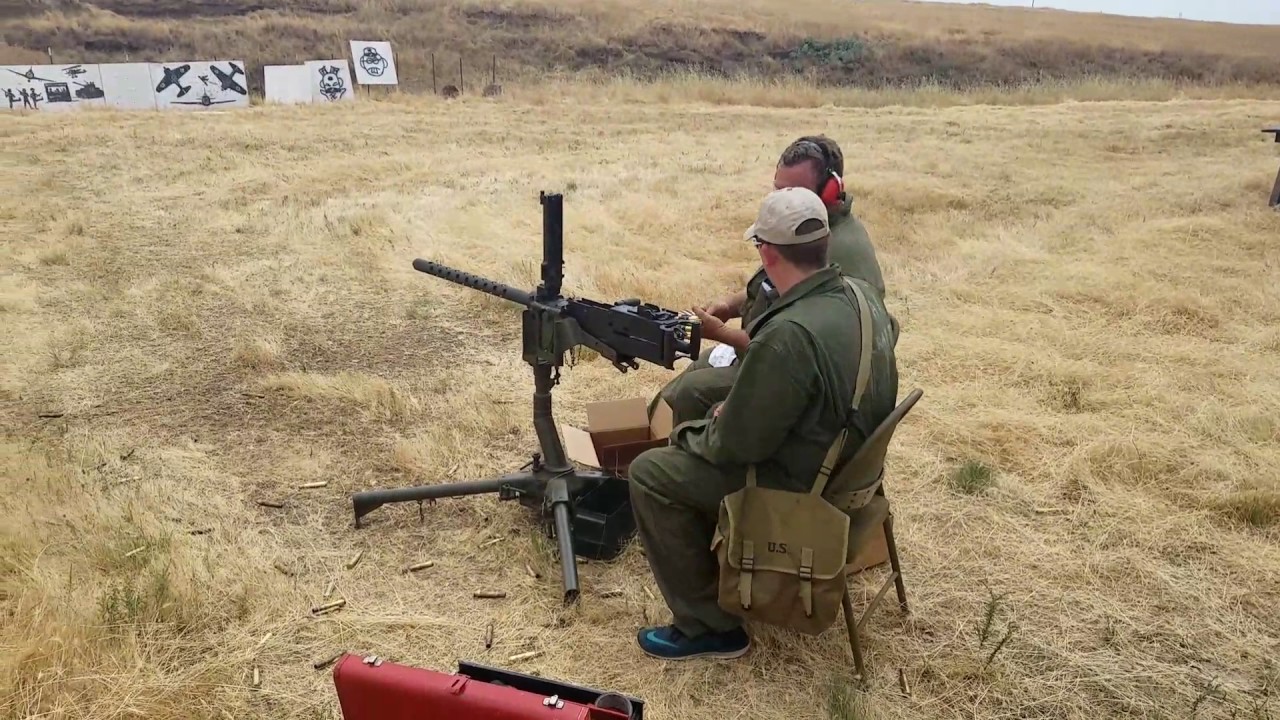 Shooting m2 machine gun at bomber camp 2017 - YouTube